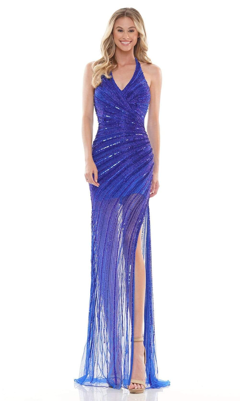 Colors Dress - K125 Embellished Allover See Through Gown – Couture Candy