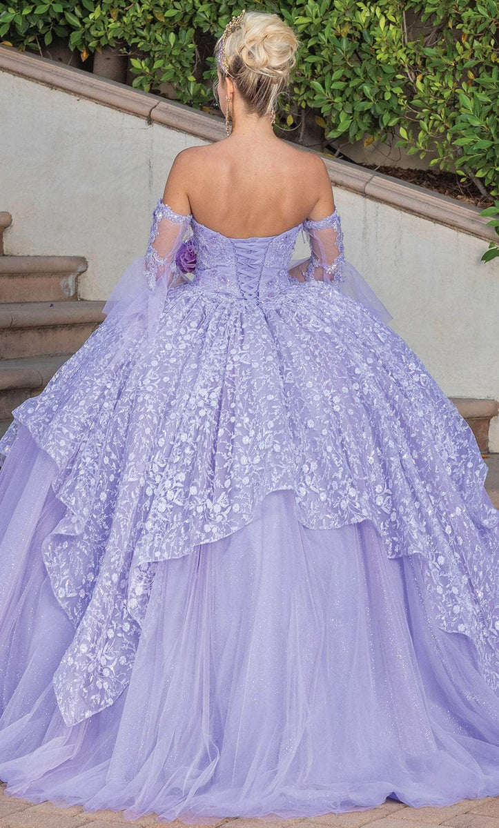 Dancing Queen 1773 - Bell Sleeve Quinceanera Ballgown – Couture Candy