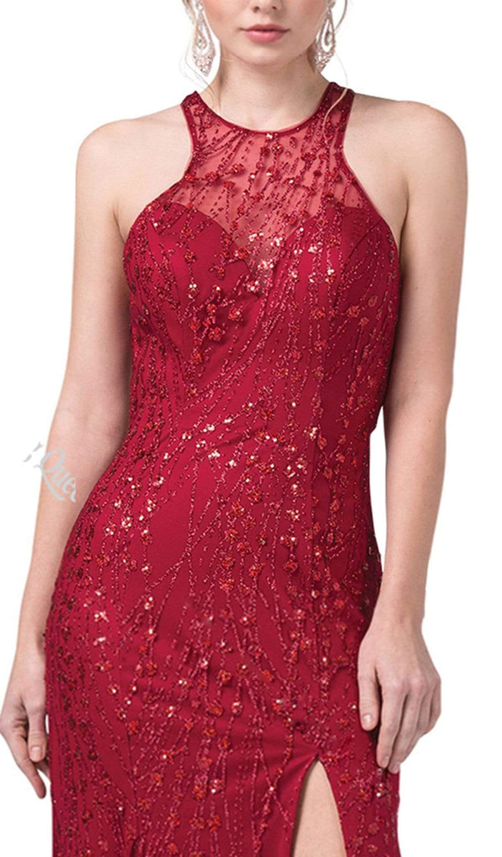 Dancing Queen - 2618 Embellished Mesh Sexy Back Long Slit Gown ...