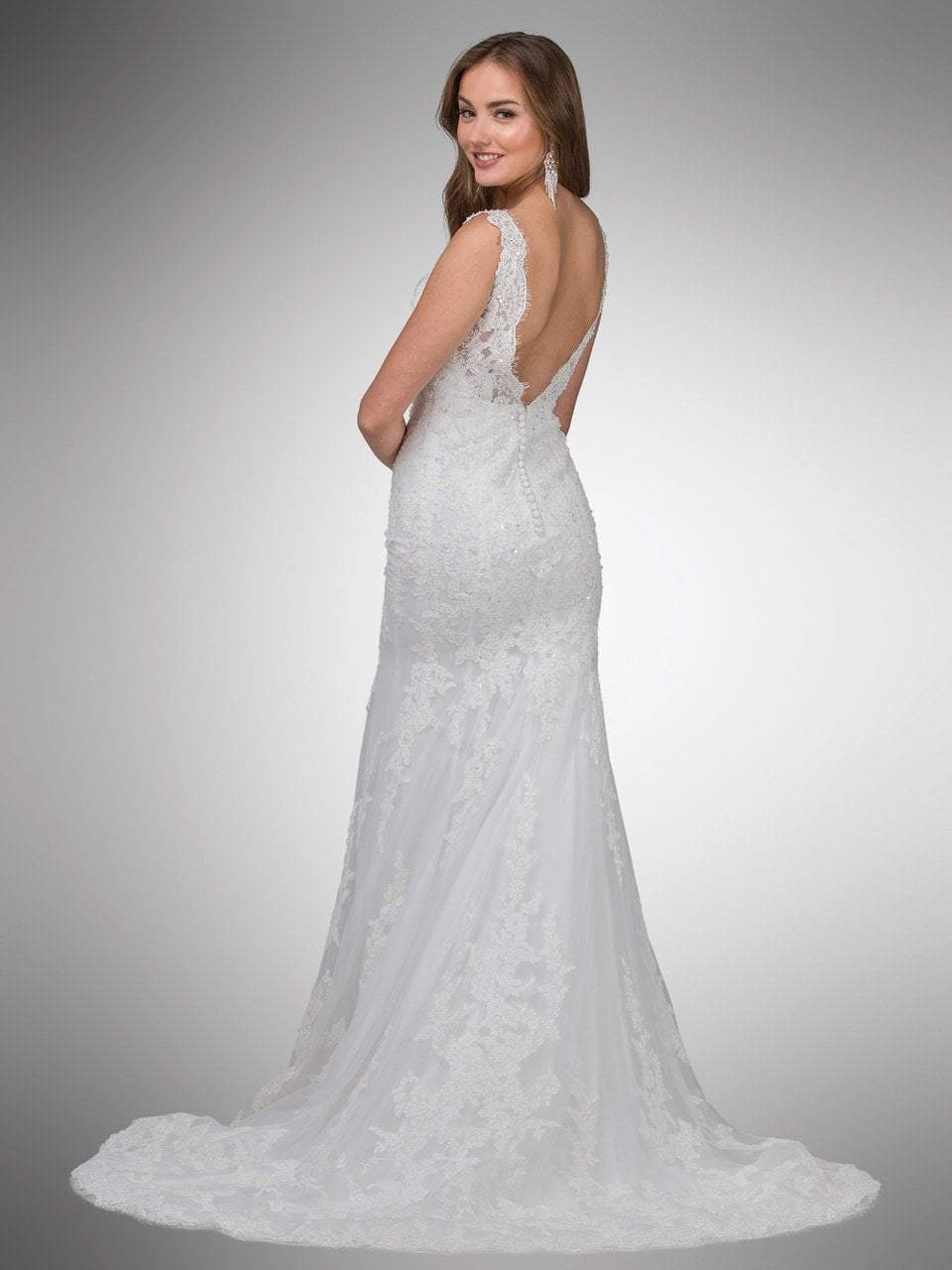 Dancing Queen Bridal - 20 Deep V Back Lace Wedding Dress – Couture Candy