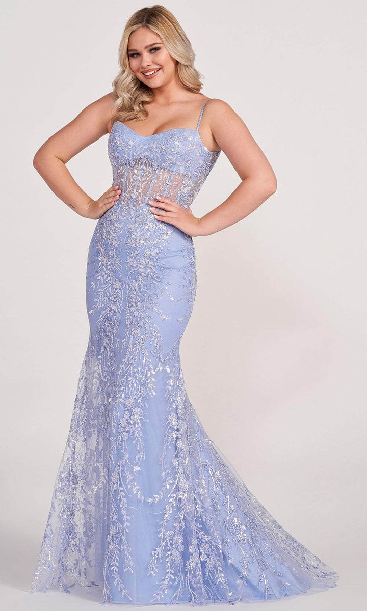Ellie Wilde EW34101 - Sequined Corset Trumpet Prom Dress – Couture Candy