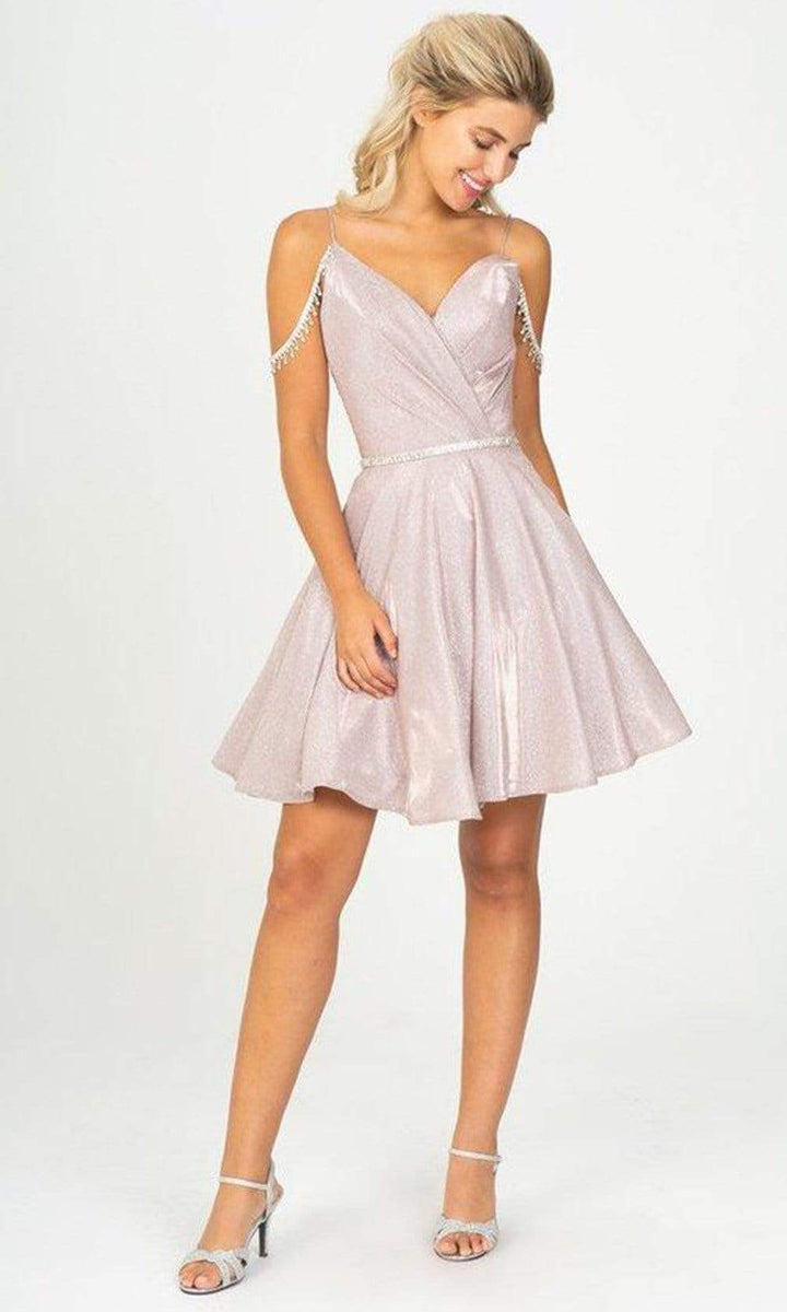 Eureka Fashion - 9722 Shiny Glittered Cocktail Dress – Couture Candy