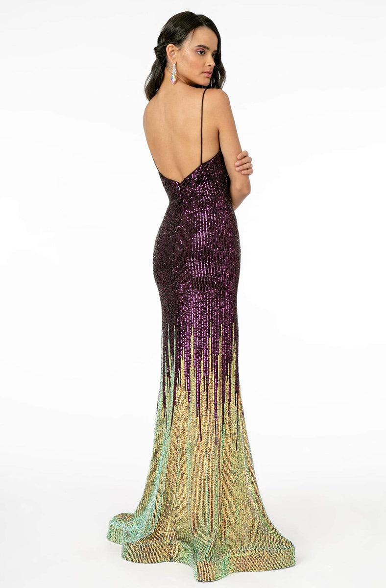 GLS by Gloria - GL2899 Deep V-Neck Allover Sequin Mermaid Gown ...