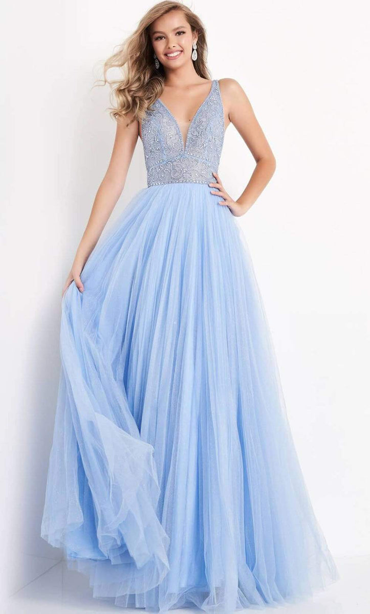 JVN by Jovani - JVN05818 Embellished Deep V Neck A-line Gown – Couture ...