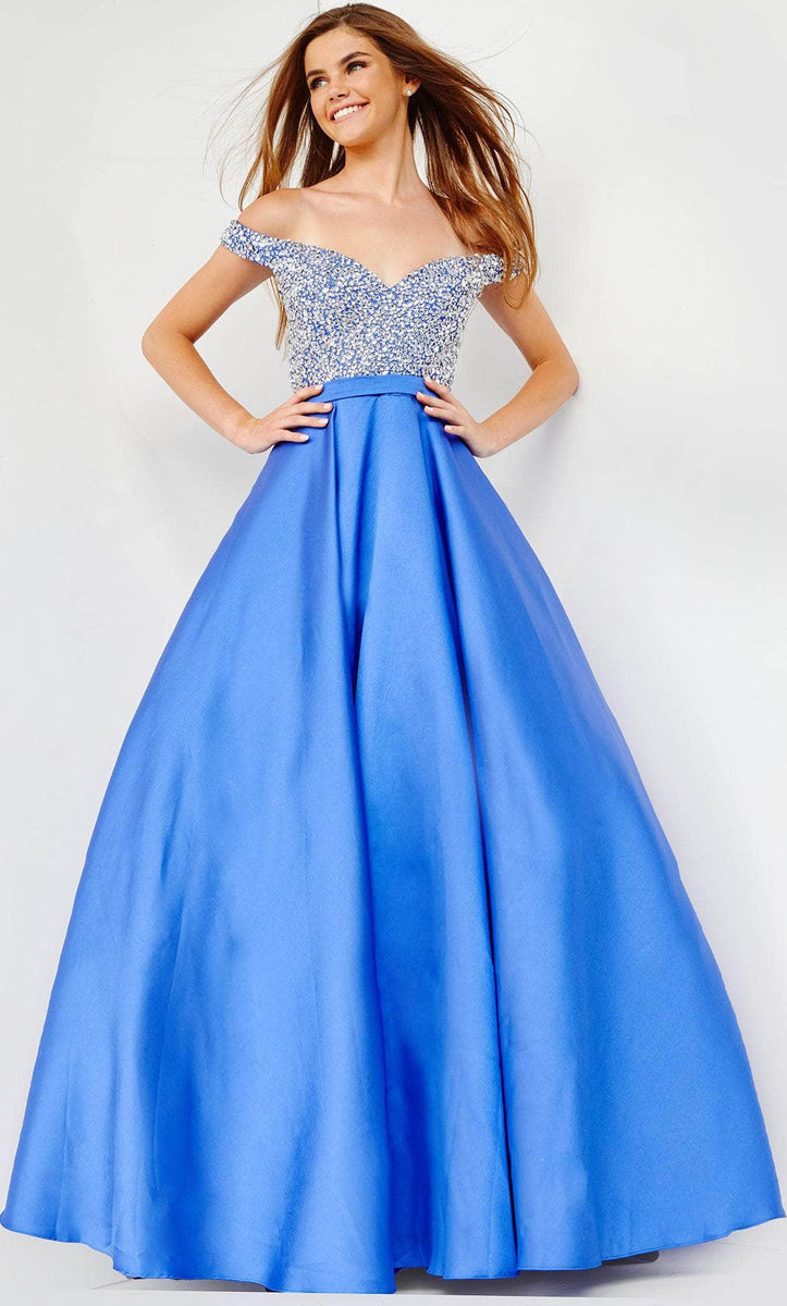 JVN by Jovani JVN08474 - Off Shoulder Mikado Prom Gown – Couture Candy