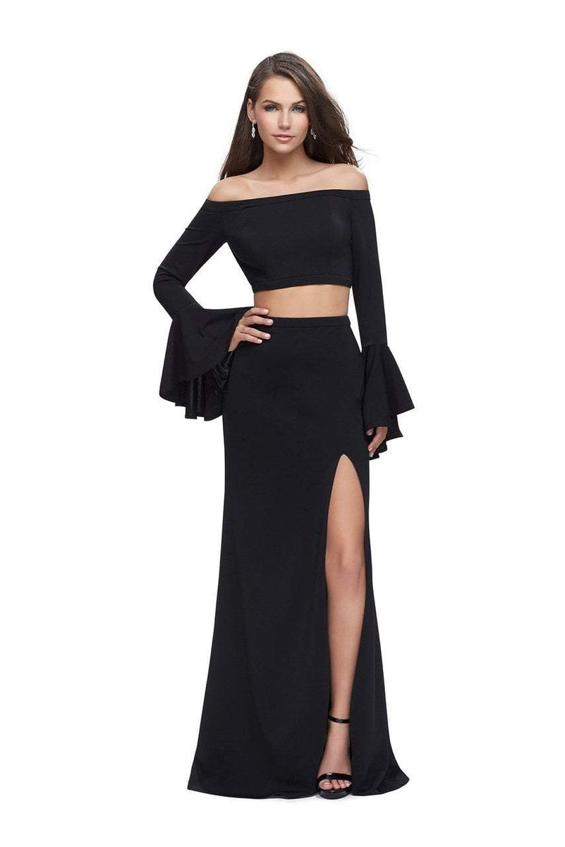 La Femme - 25261 Flounce Sleeve Off Shoulder Two-Piece Jersey Gown ...