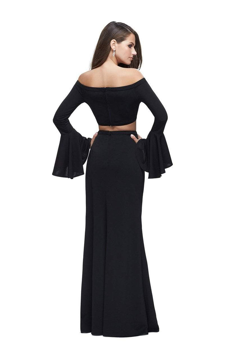 La Femme - 25261 Flounce Sleeve Off Shoulder Two-Piece Jersey Gown ...