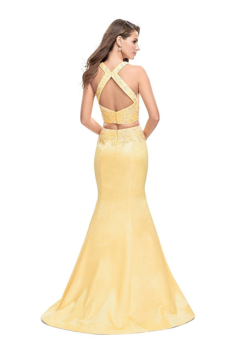 La Femme - 26311 Sculpted Two-Piece Beaded Mikado Evening Gown ...