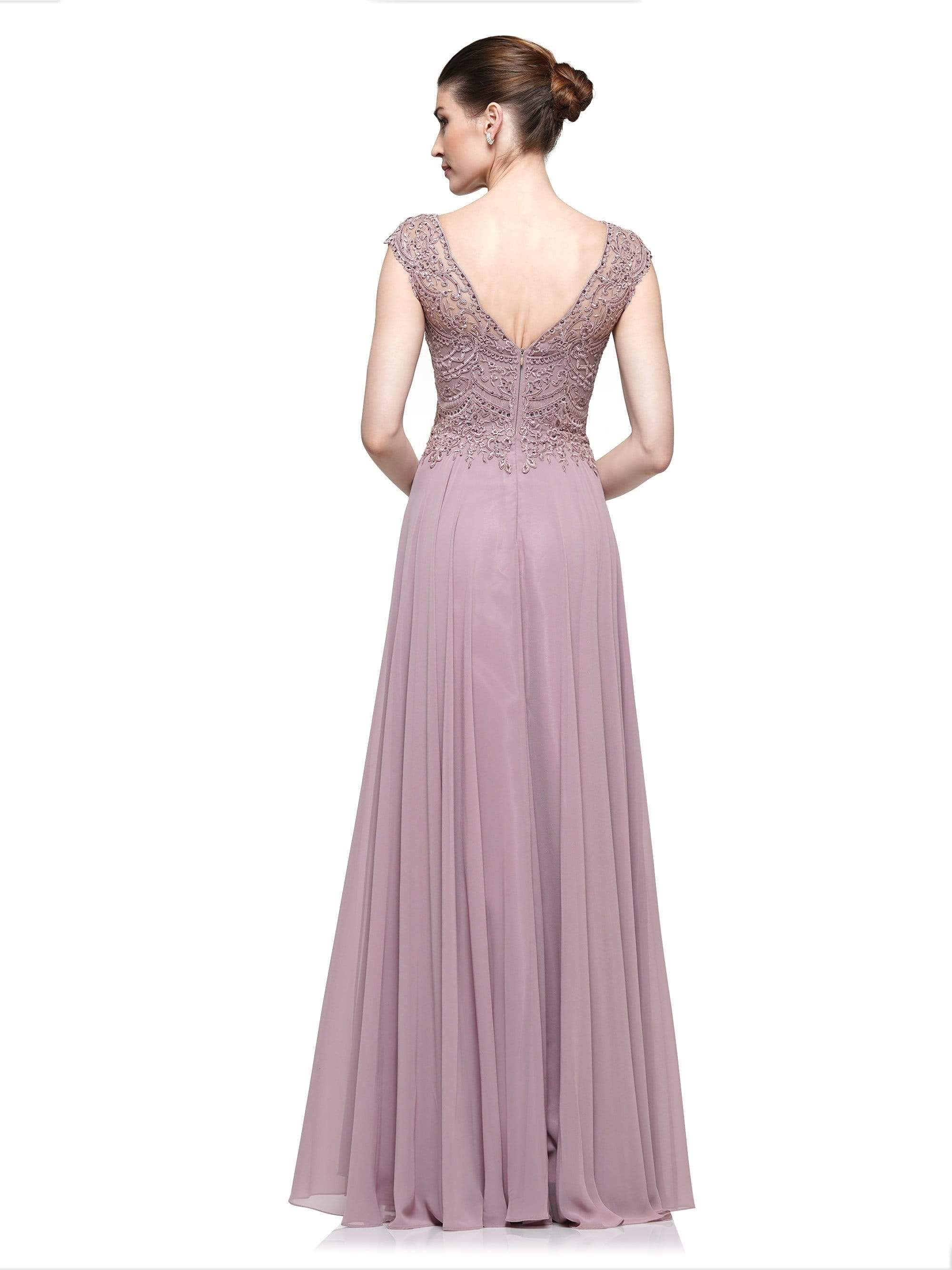 Marsoni by Colors - Beaded Applique A Line Chiffon Dress M238 – Couture ...