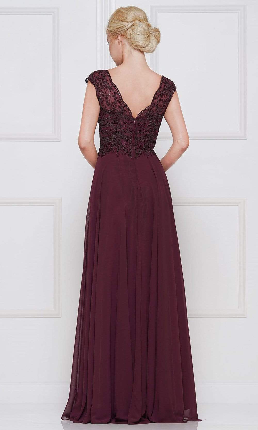 Marsoni by Colors M238 Beaded A-Line Long Chiffon Formal Dress ...
