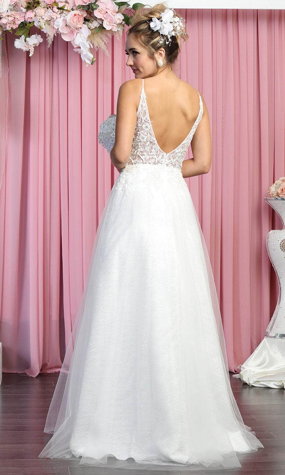May Queen Bridal RQ7886 - Thin Strap Embroidered Tulle Gown – Couture Candy