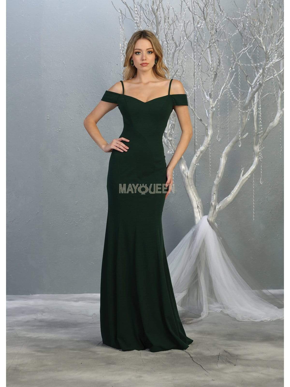 May Queen - MQ1807 Off-shoulder Trumpet Dress – Couture Candy