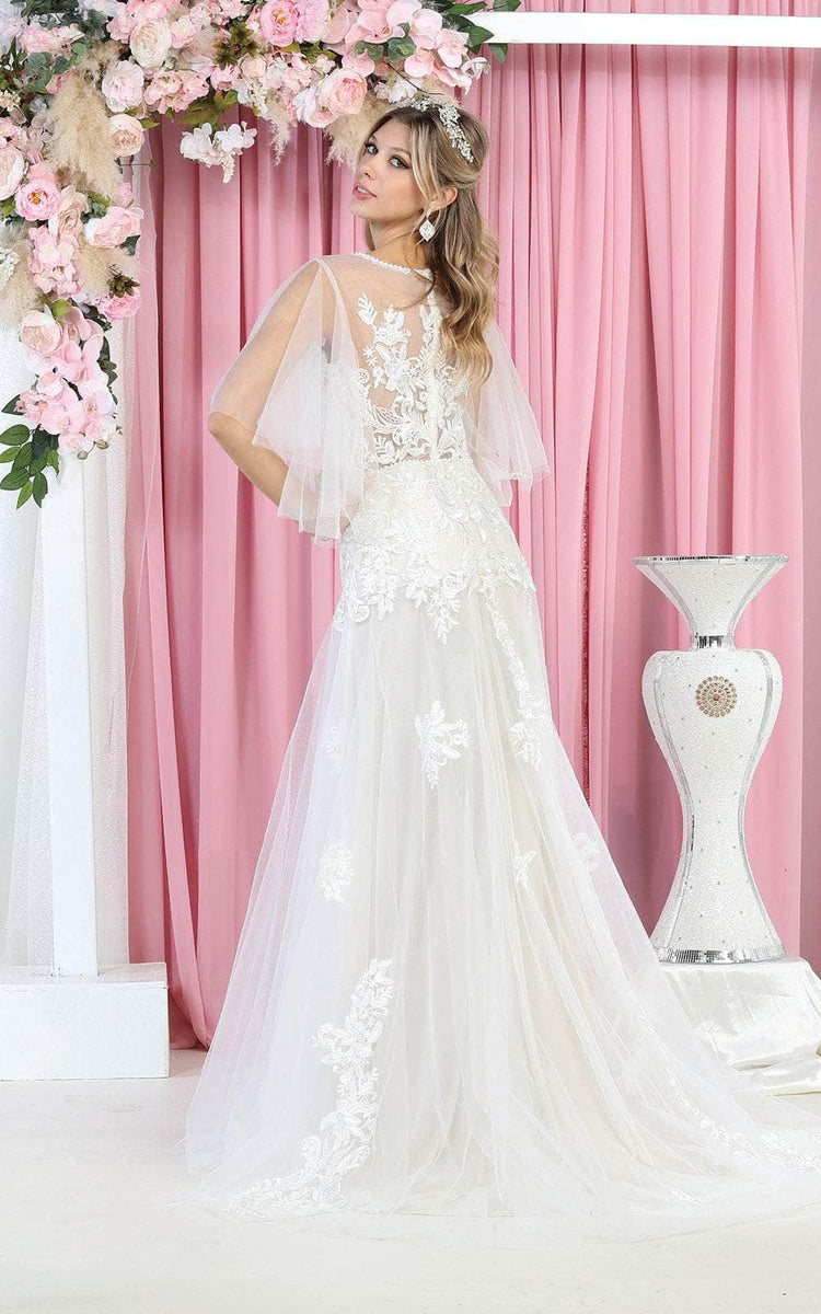 May Queen RQ7922 - Sheer Embroidered Bridal Gown – Couture Candy