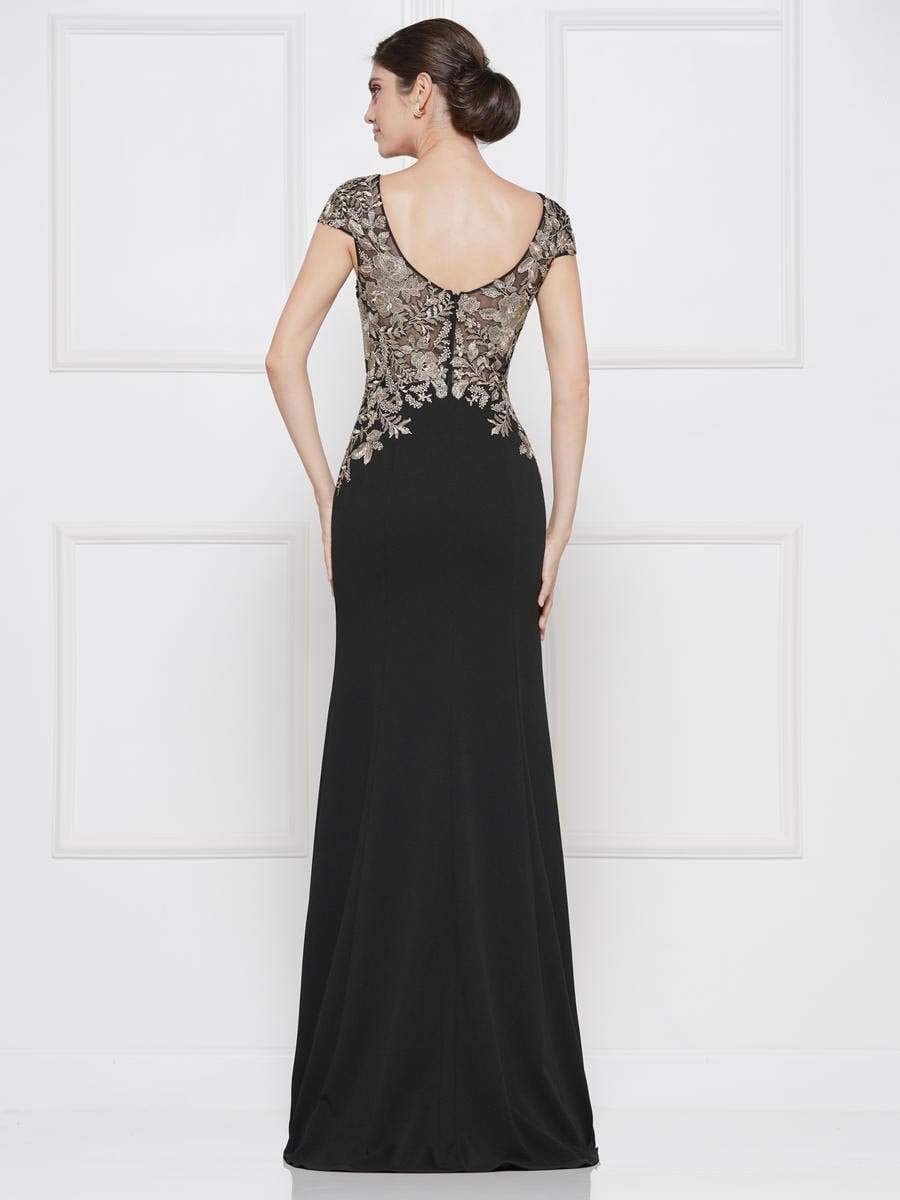 Rina Di Montella - RD2652 Embroidered Vneck Stretch Crepe Sheath Dress ...